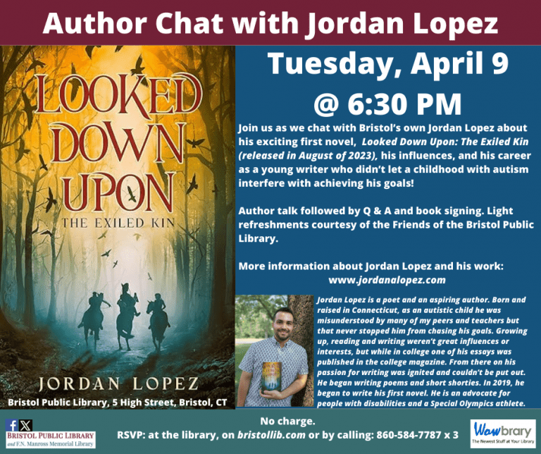 Special Author Chat with Jordan Lopez - Bristol Public Library