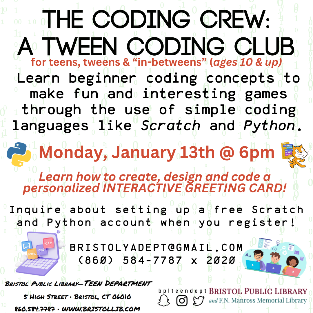 The Coding Crew: A COIDNG CLUB FOR TWEENS - Bristol Public Library